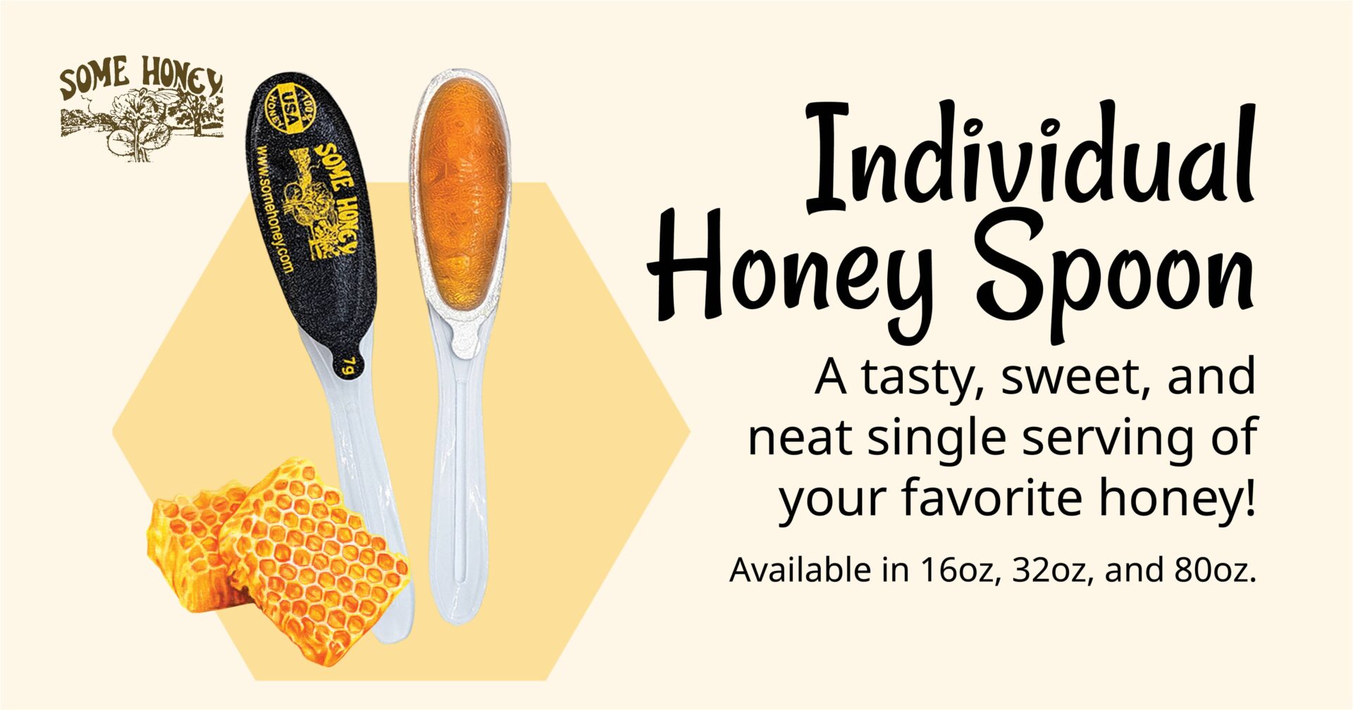 Honey Spoons | Raw, Unfiltered, Grade A Honey | Some Honey